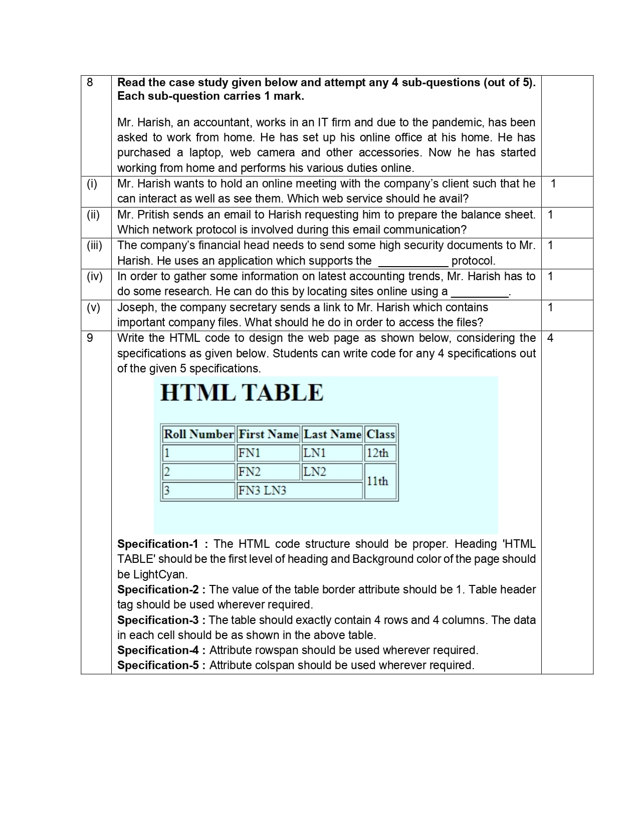 CBSE Class 10 Computer Application Term 2 Sample Paper with Answers.