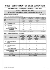 Information Technology code 402 class 10 sample paper 2021-22 [TERM 2 ...